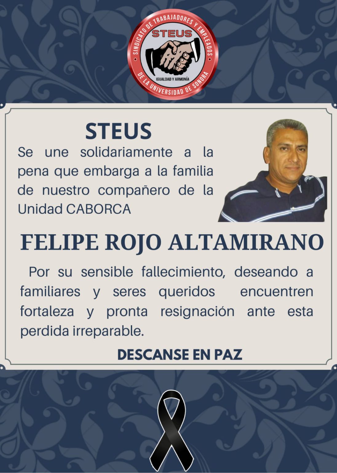 OBITUARIO – SINDICATO DE TRABAJADORES Y EMPLEADOS DE LA UNIVERSIDAD DE ...