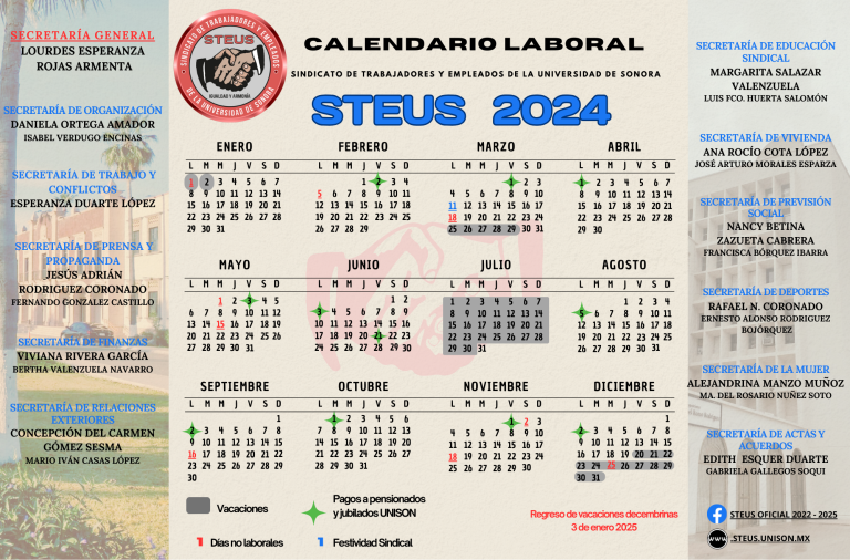 CALENDARIO STEUS 2024 – SINDICATO DE TRABAJADORES Y EMPLEADOS DE LA ...